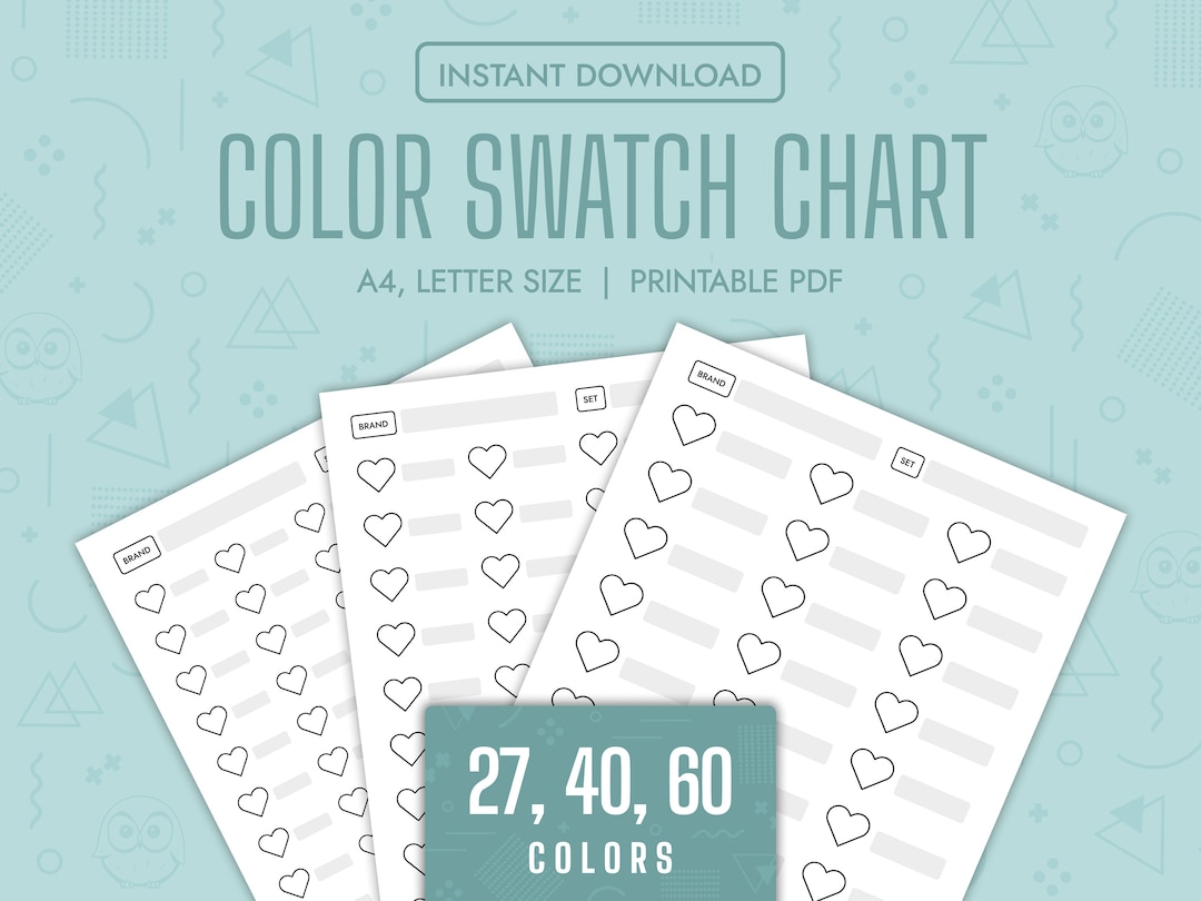Color Swatch Chart Blank Color Chart Printable Color Swatch Template ...