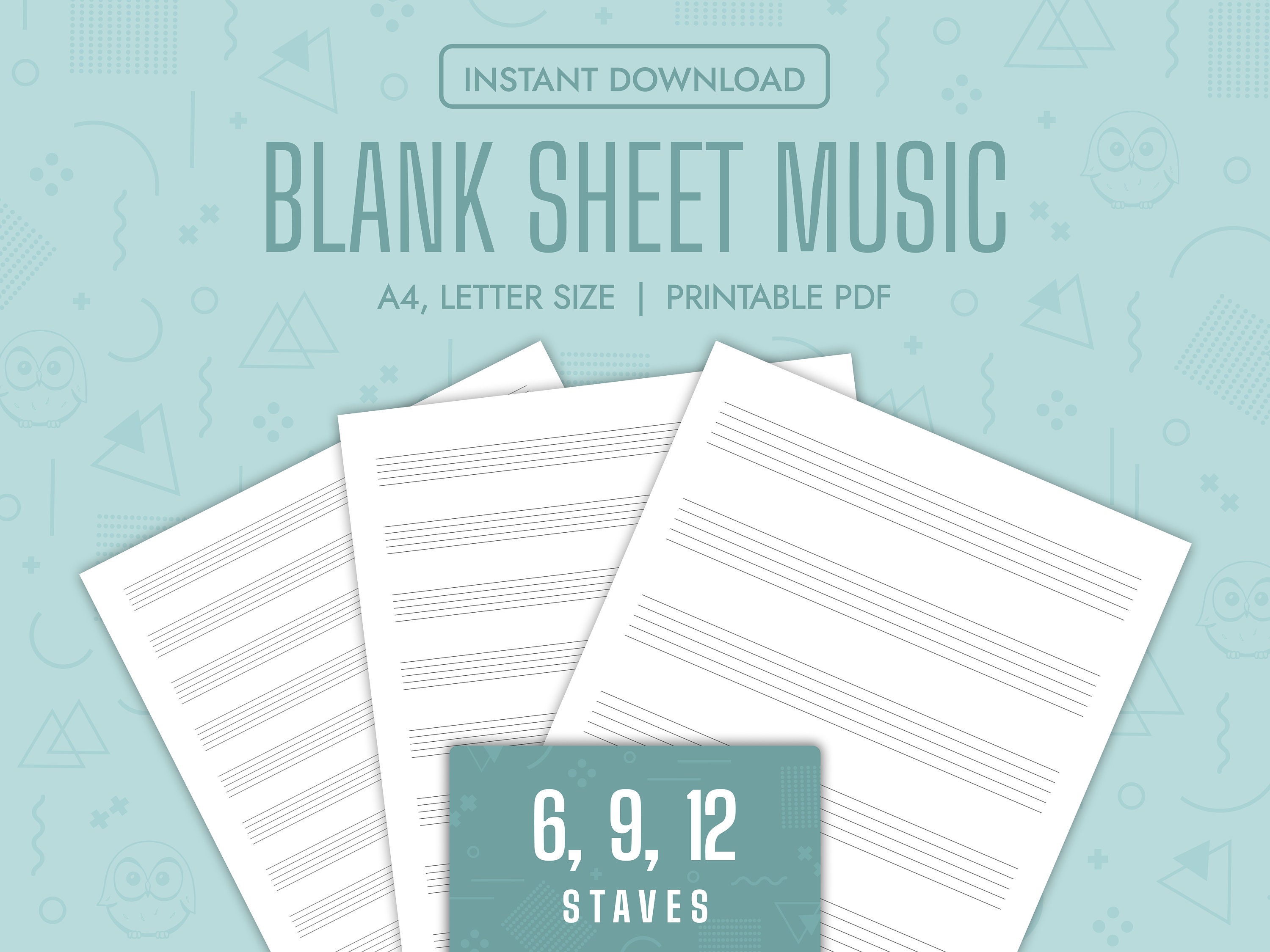 Blank Sheet Music Printable Blank Sheet Music Template Sheet Music ...