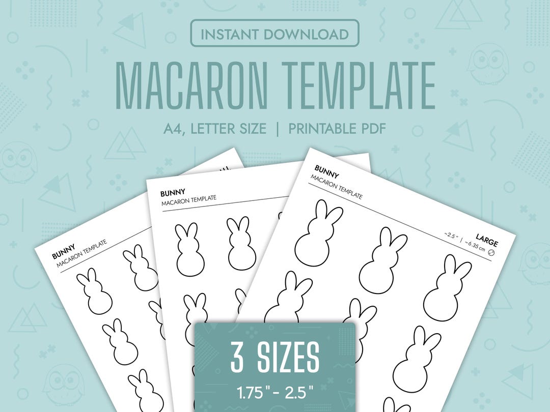 Bunny Macaron Templates Printable Bunny Macaron Templates Bundle Easter ...