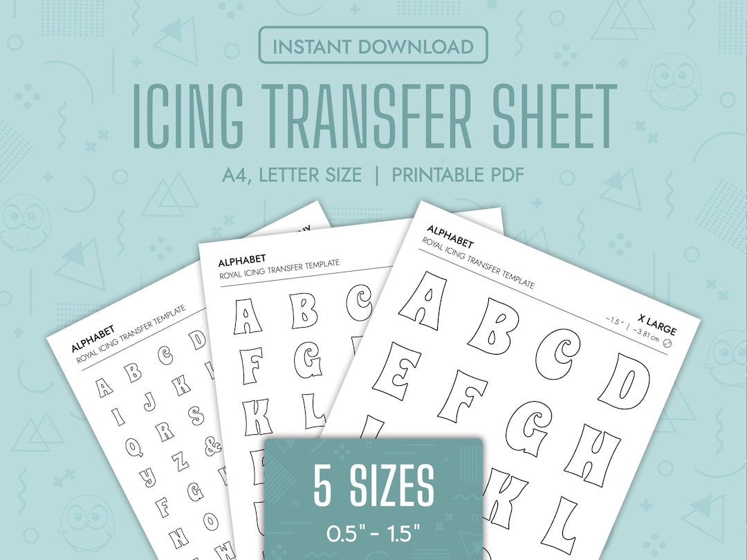 Alphabet Royal Icing Transfer Sheets Printable Alphabet Letters Royal ...