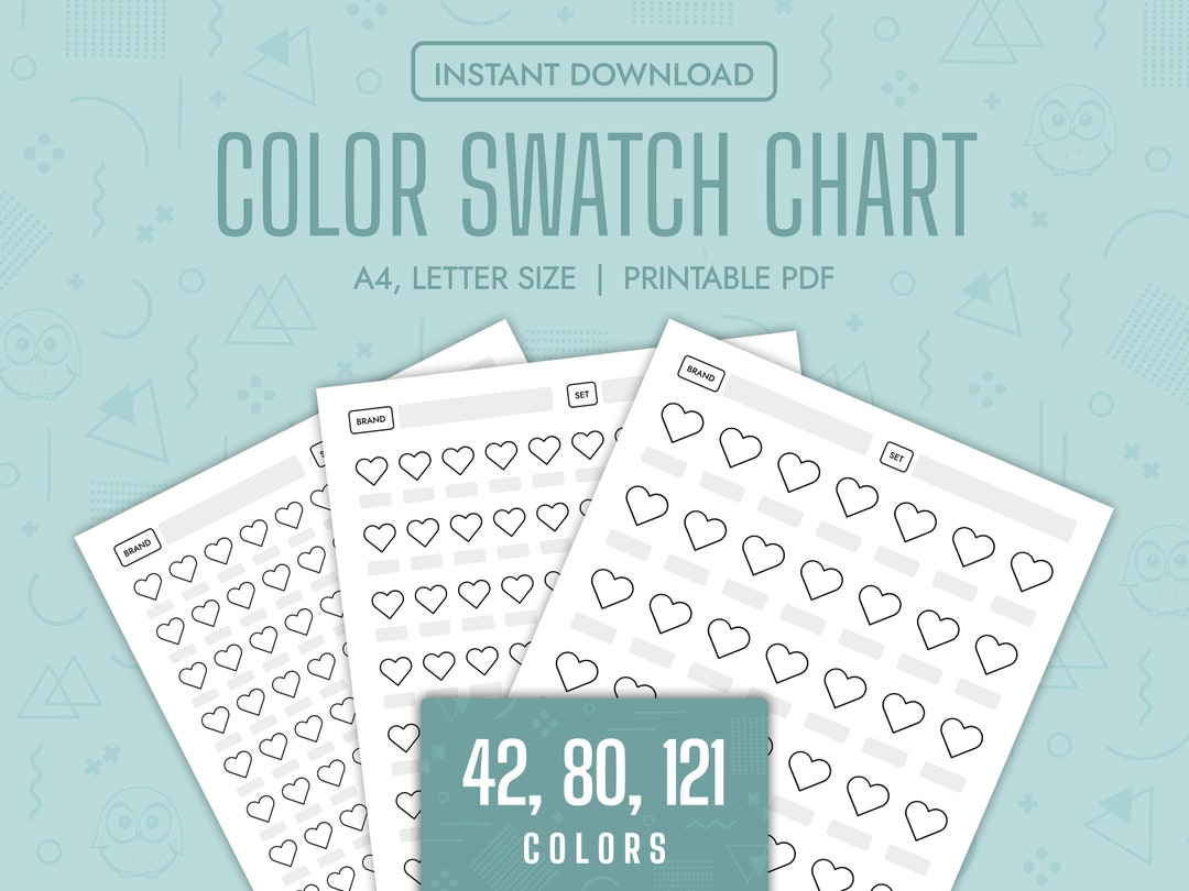 Color Swatch Chart Blank Color Chart Printable Color Swatch Template ...