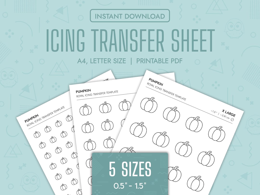 Pumpkin Royal Icing Transfer Sheets Printable Pumpkin Royal Icing ...