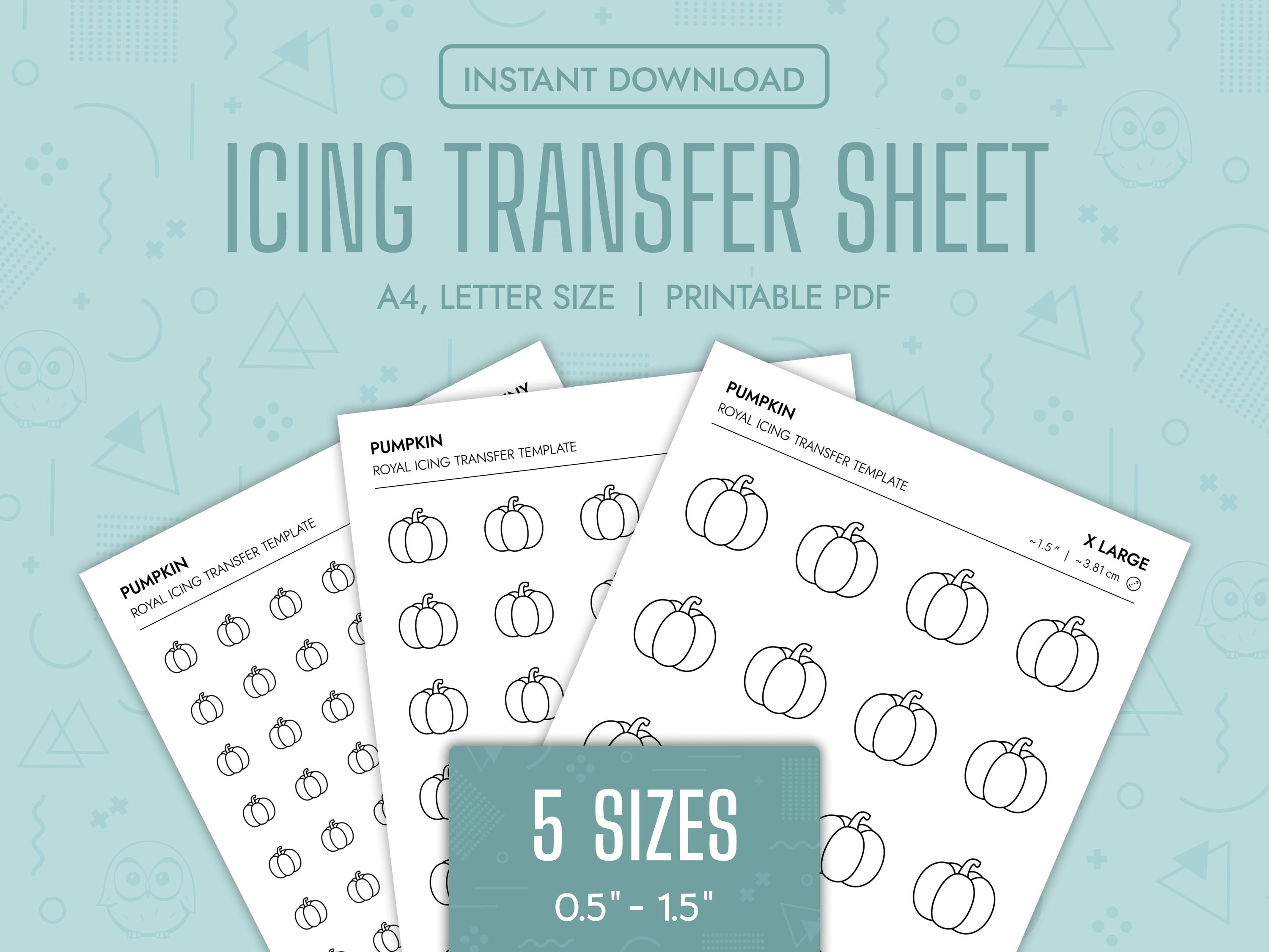 Pumpkin Royal Icing Transfer Sheets Printable Pumpkin Royal Icing ...