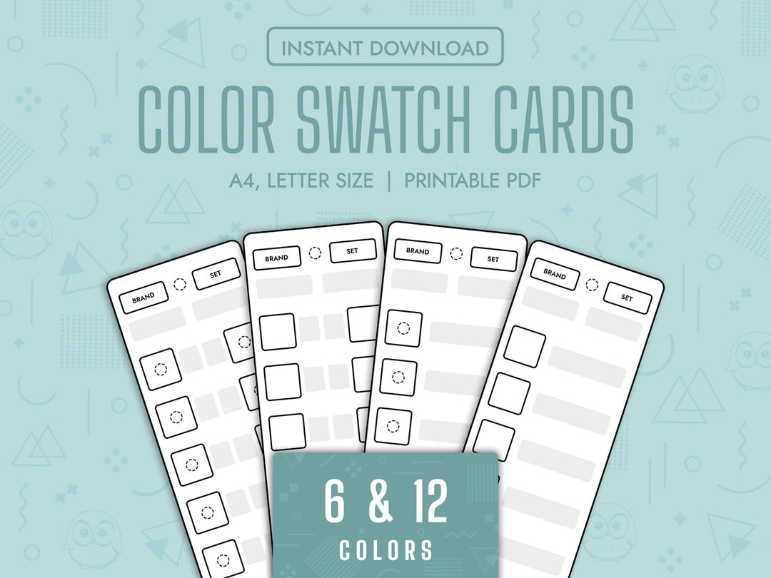 Color Swatch Cards Blank Color Cards Printable Color Swatch Template ...