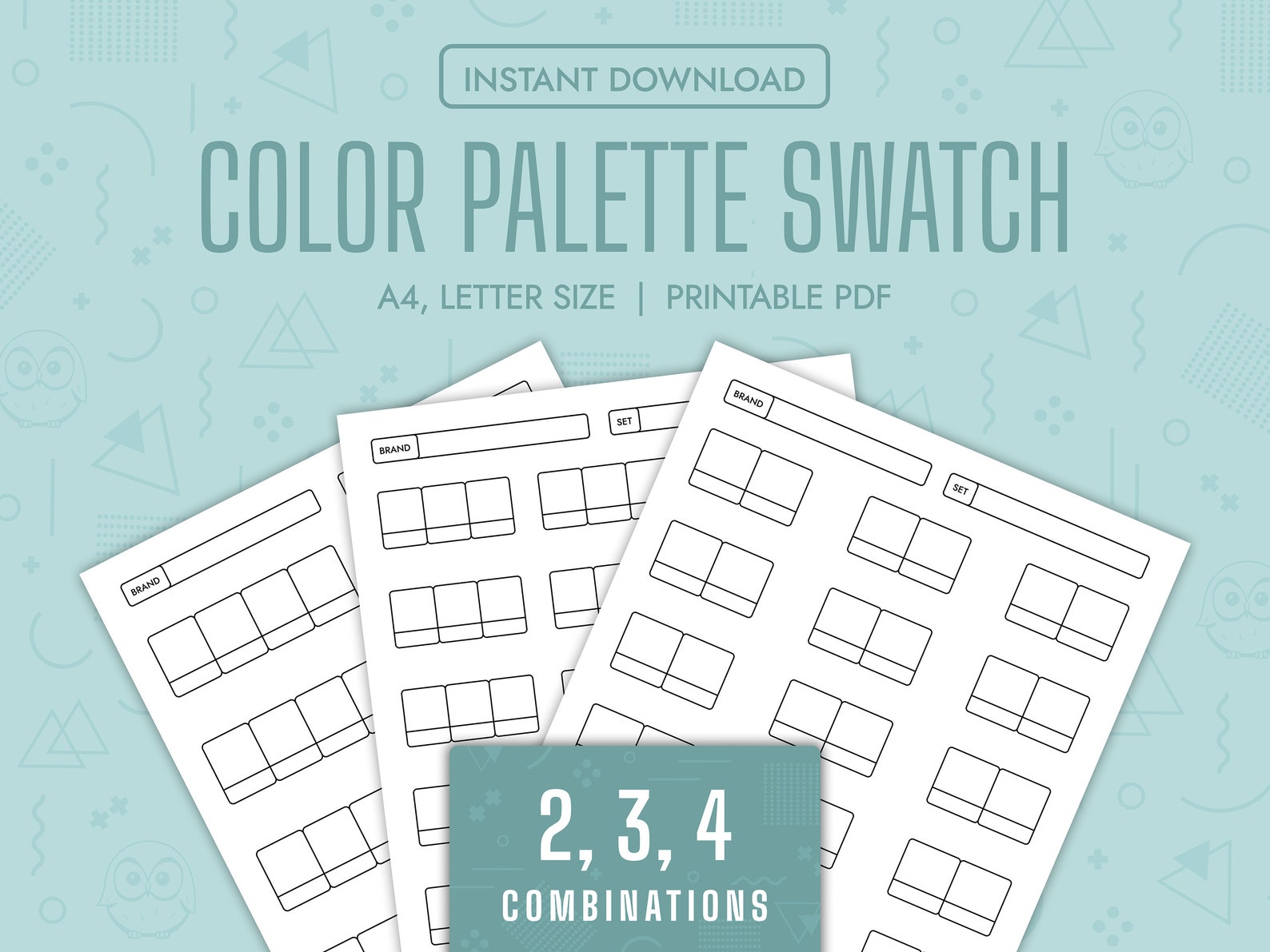 Color Palette Swatch Chart Blank Color Palette Swatch Sheet Color ...