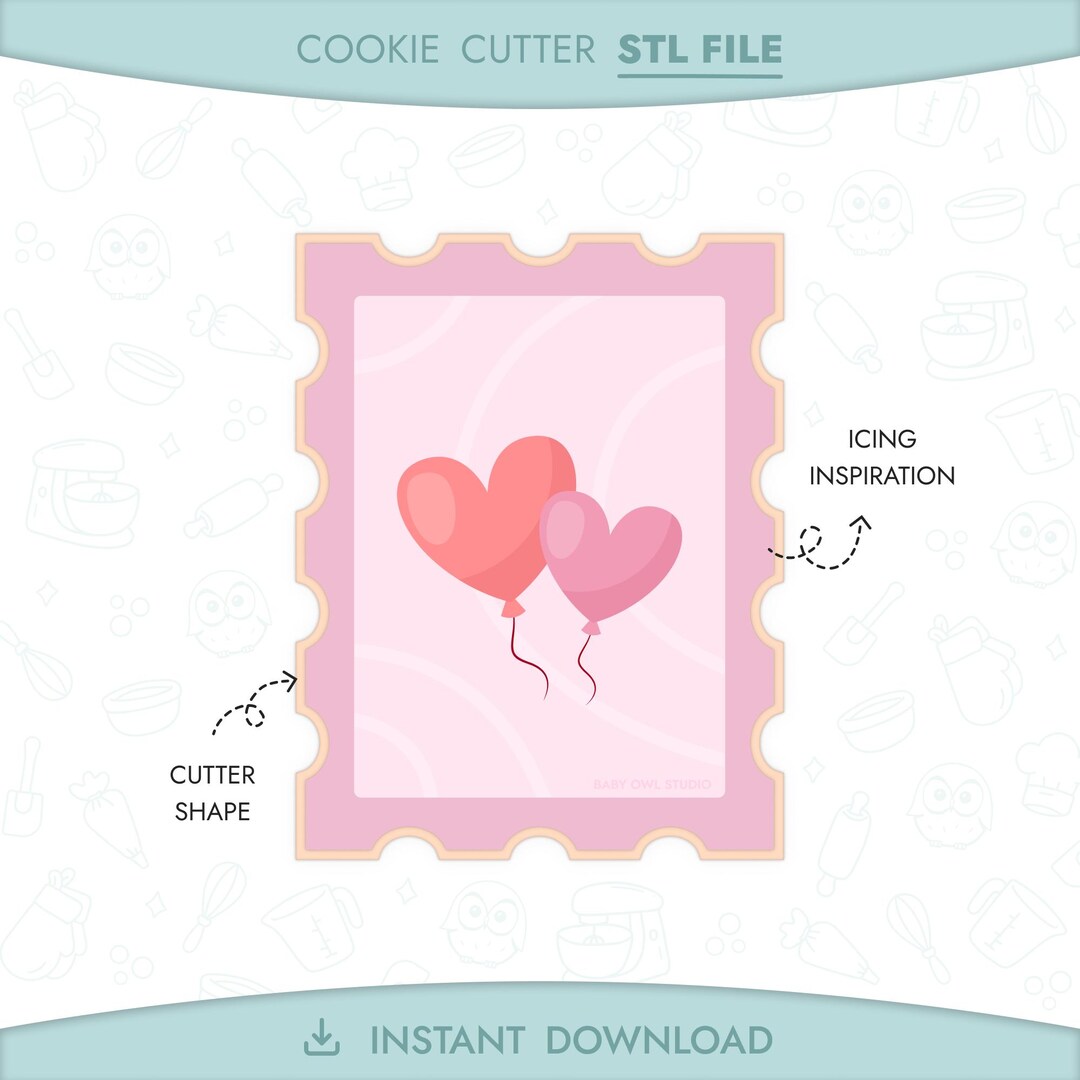 Postage Stamp Cookie Cutter STL File 3D Printable Valentine’s Day ...