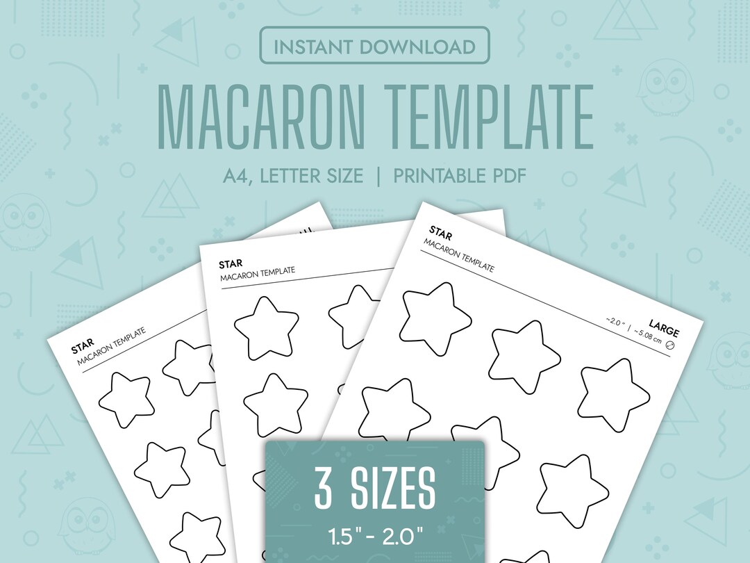 Star Macaron Templates Printable Star Macaron Templates Bundle Star ...