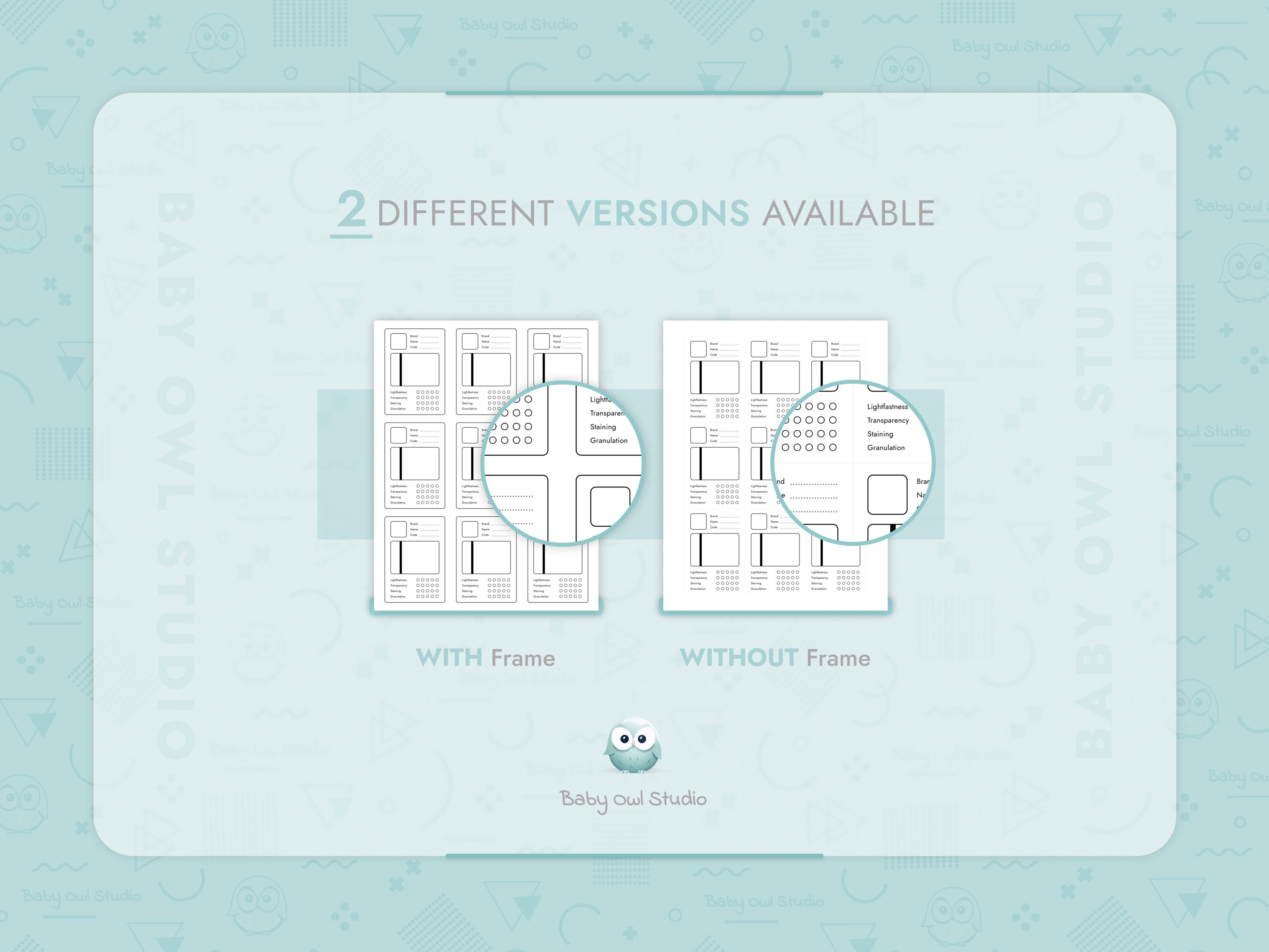 Color Swatch Cards Blank Color Cards Printable Watercolor Swatch ...