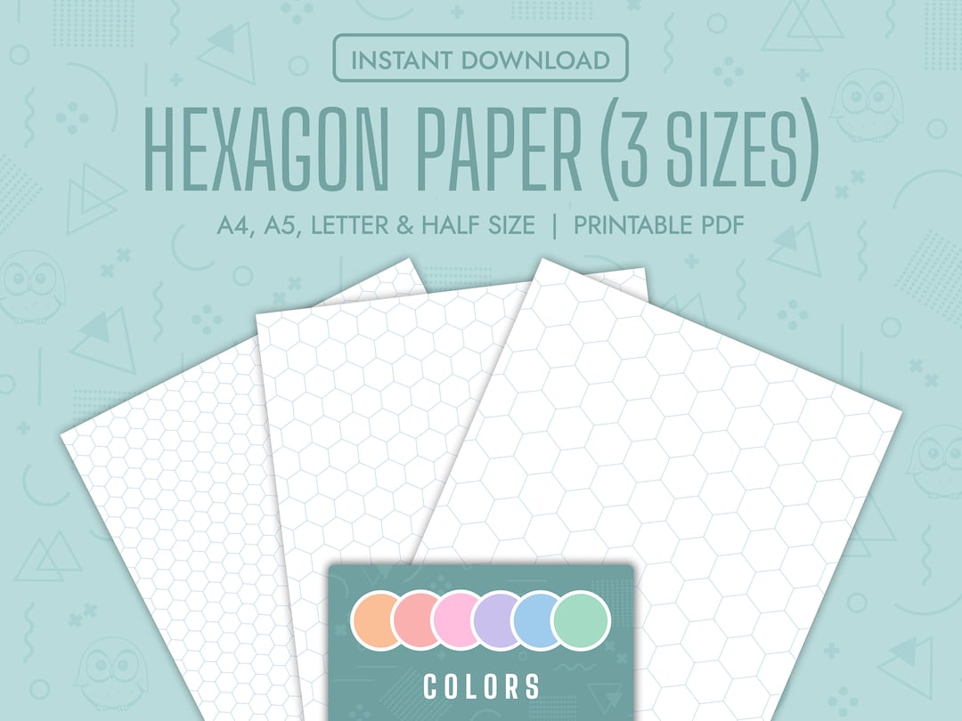 Hexagonal Grid Paper Bundle Printable Organic Chemistry Paper Templates ...