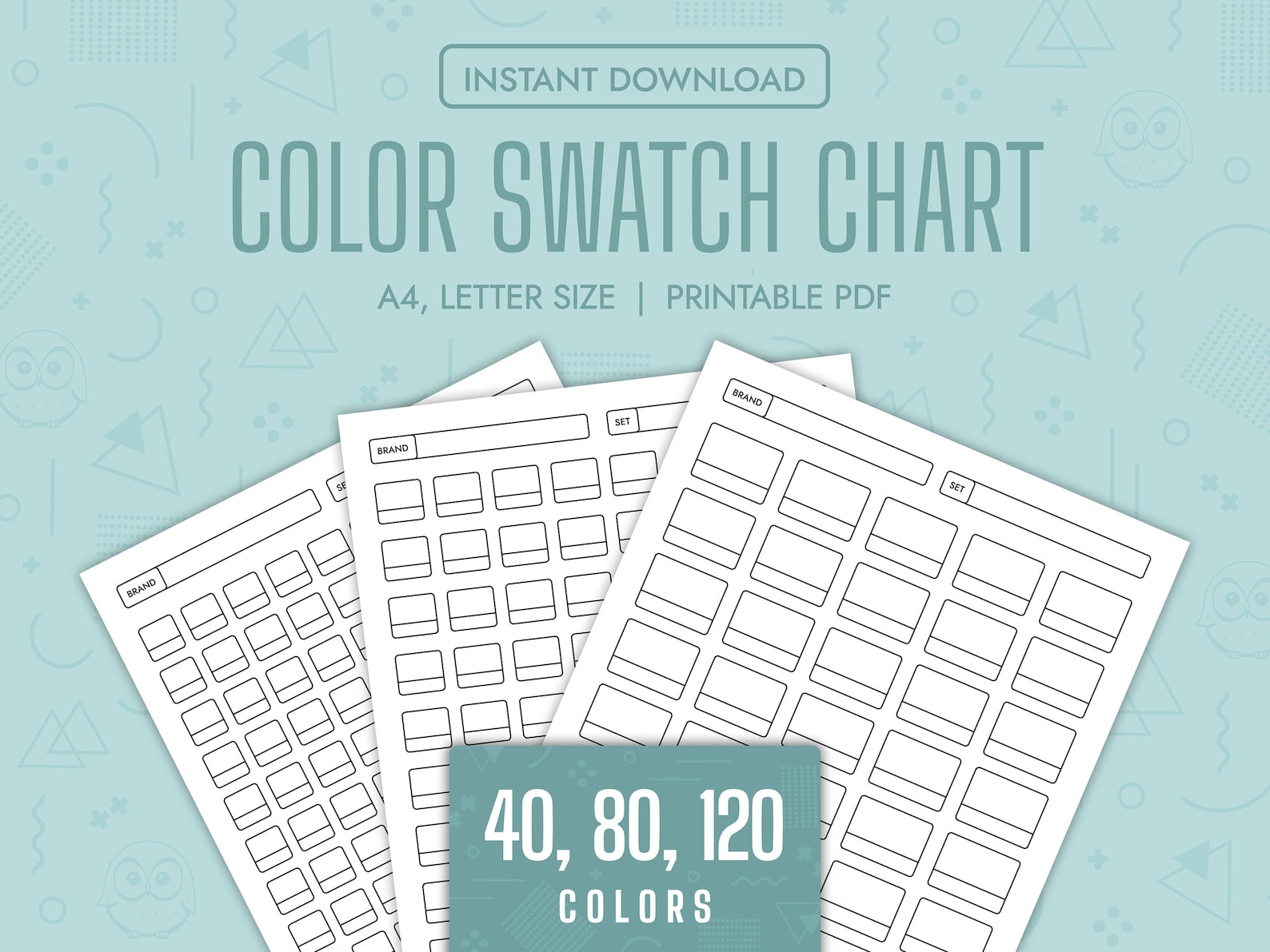 Color Swatch Chart Blank Color Chart Printable Color Swatch Template ...