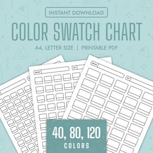 Color Swatch Chart Blank Color Chart Printable Color Swatch Template ...