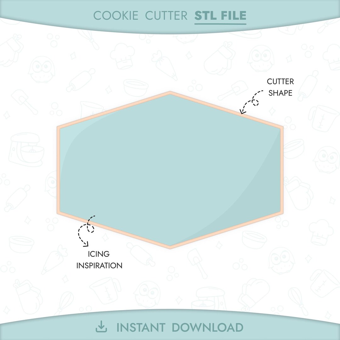 Hexagon Cookie Cutter STL File 3D Printable Stretched Hexagon Cookie ...