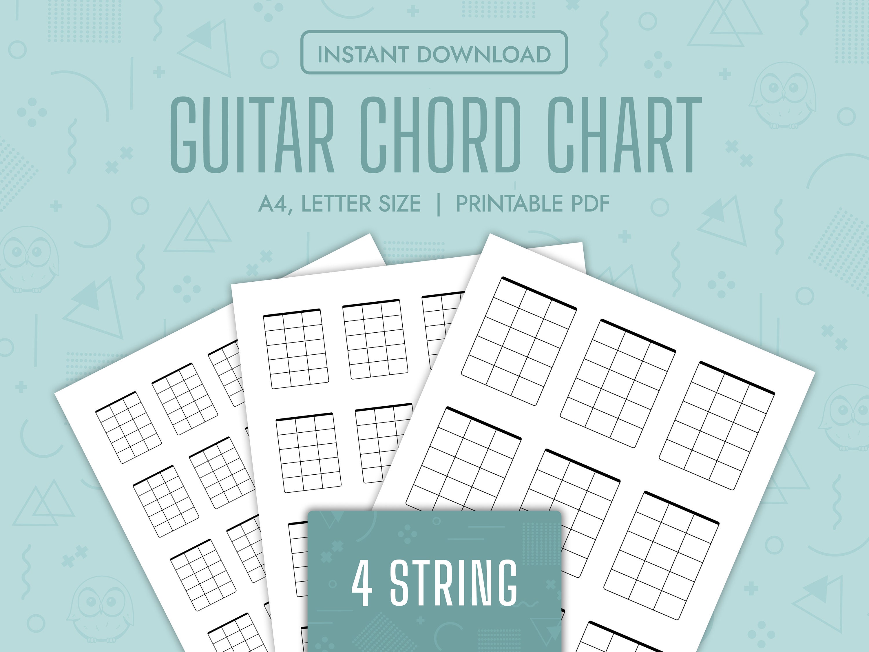 Guitar Chord Chart Blank 4 String Guitar Chord Chart Printable Guitar Chord Chart Template ...