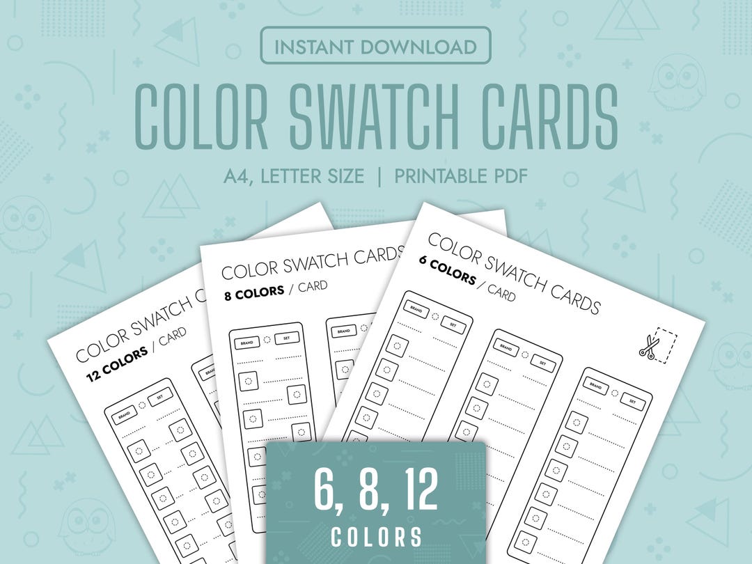 Color Swatch Cards Blank Color Cards Printable Color Swatch Template ...