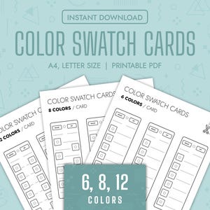 Color Swatch Cards Blank Color Cards Printable Color Swatch Template ...