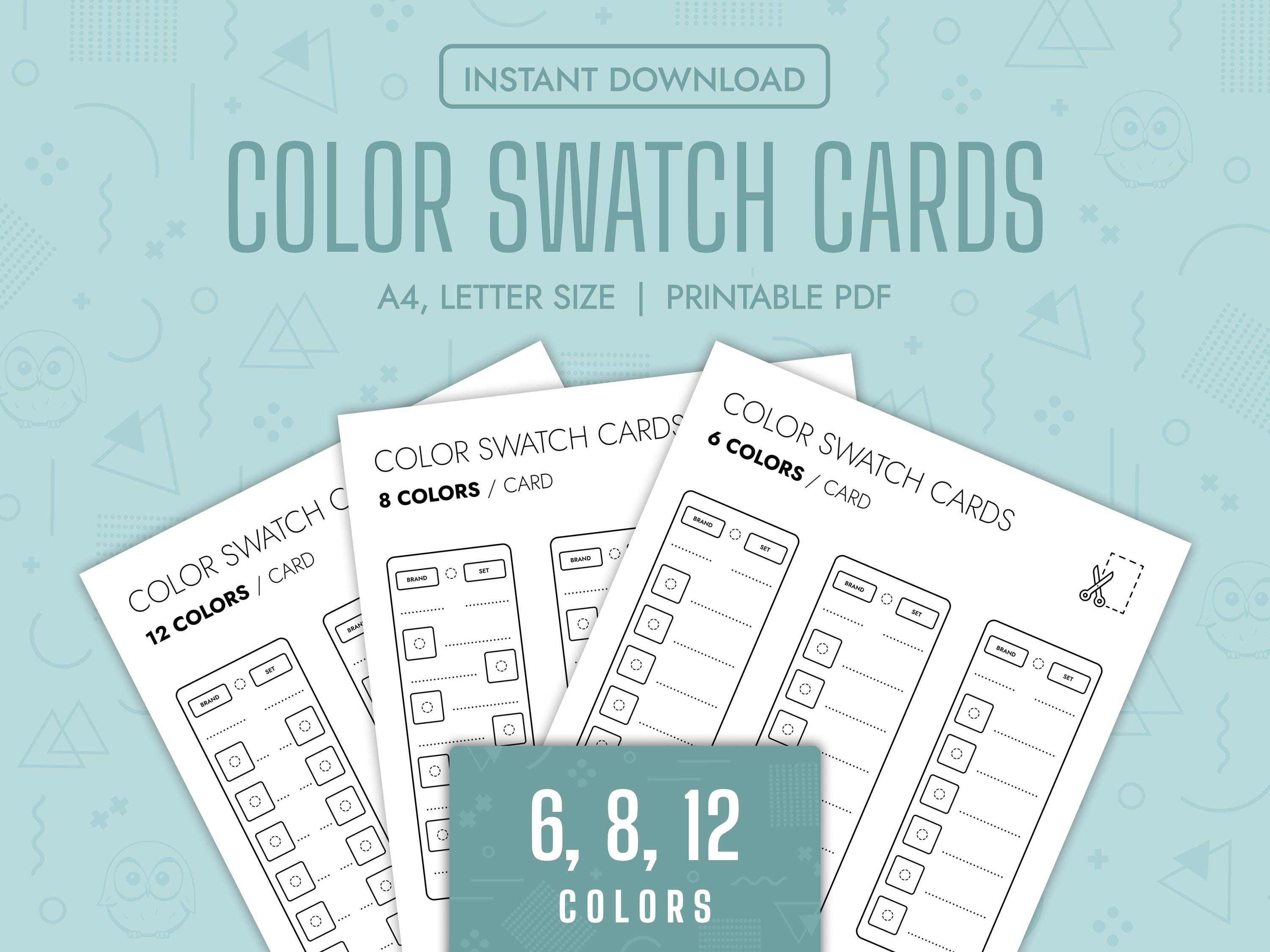 Color Swatch Cards Blank Color Cards Printable Color Swatch Template ...