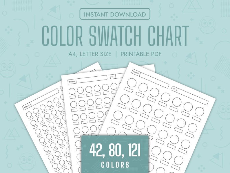 Color Swatch Chart Blank Color Chart Printable Color Swatch Template ...