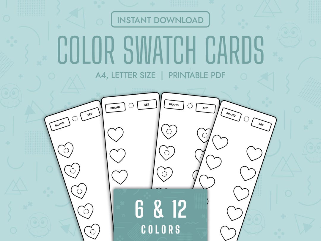Color Swatch Cards Blank Color Cards Printable Color Swatch Template ...