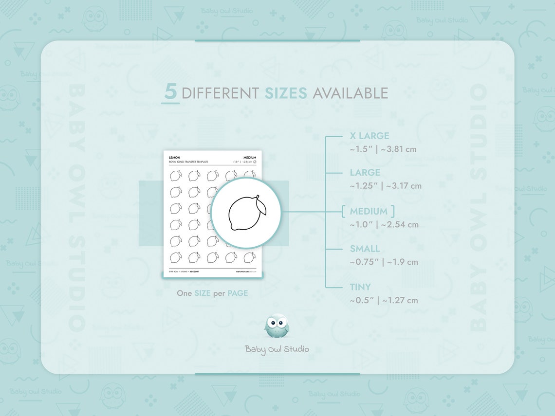 Lemon Royal Icing Transfer Sheets Printable Lemon Royal Icing Templates ...