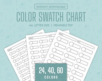 Color Swatch Chart Blank Color Chart Printable Color Swatch Template ...
