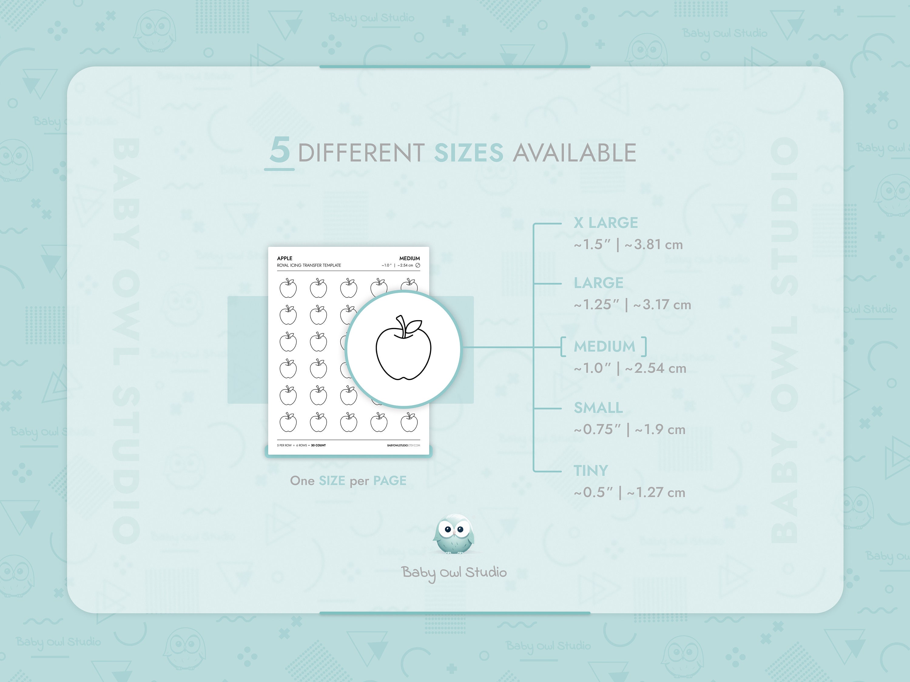 Apple Royal Icing Transfer Sheets Printable Apple Royal Icing Templates ...