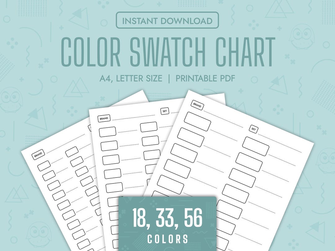 Color Swatch Chart Blank Color Chart Printable Color Swatch Template ...