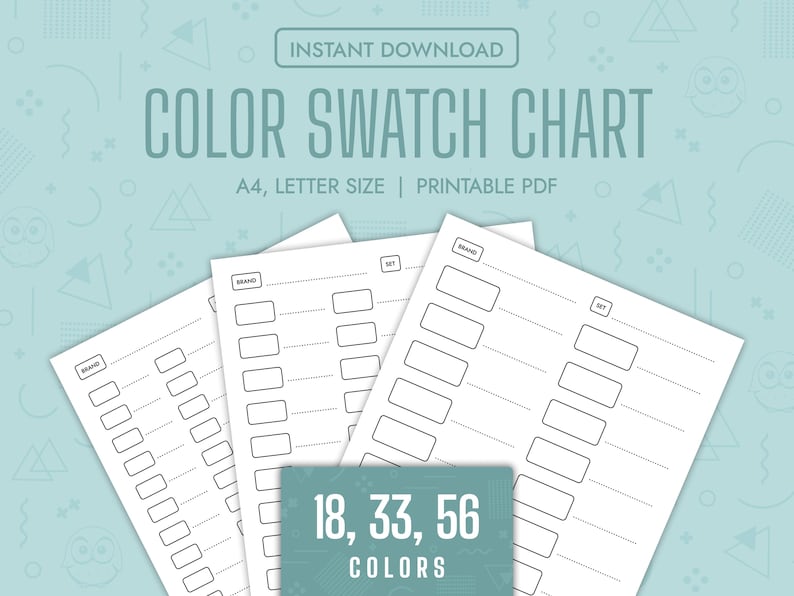 Color Swatch Chart Blank Color Chart Printable Color Swatch Template ...