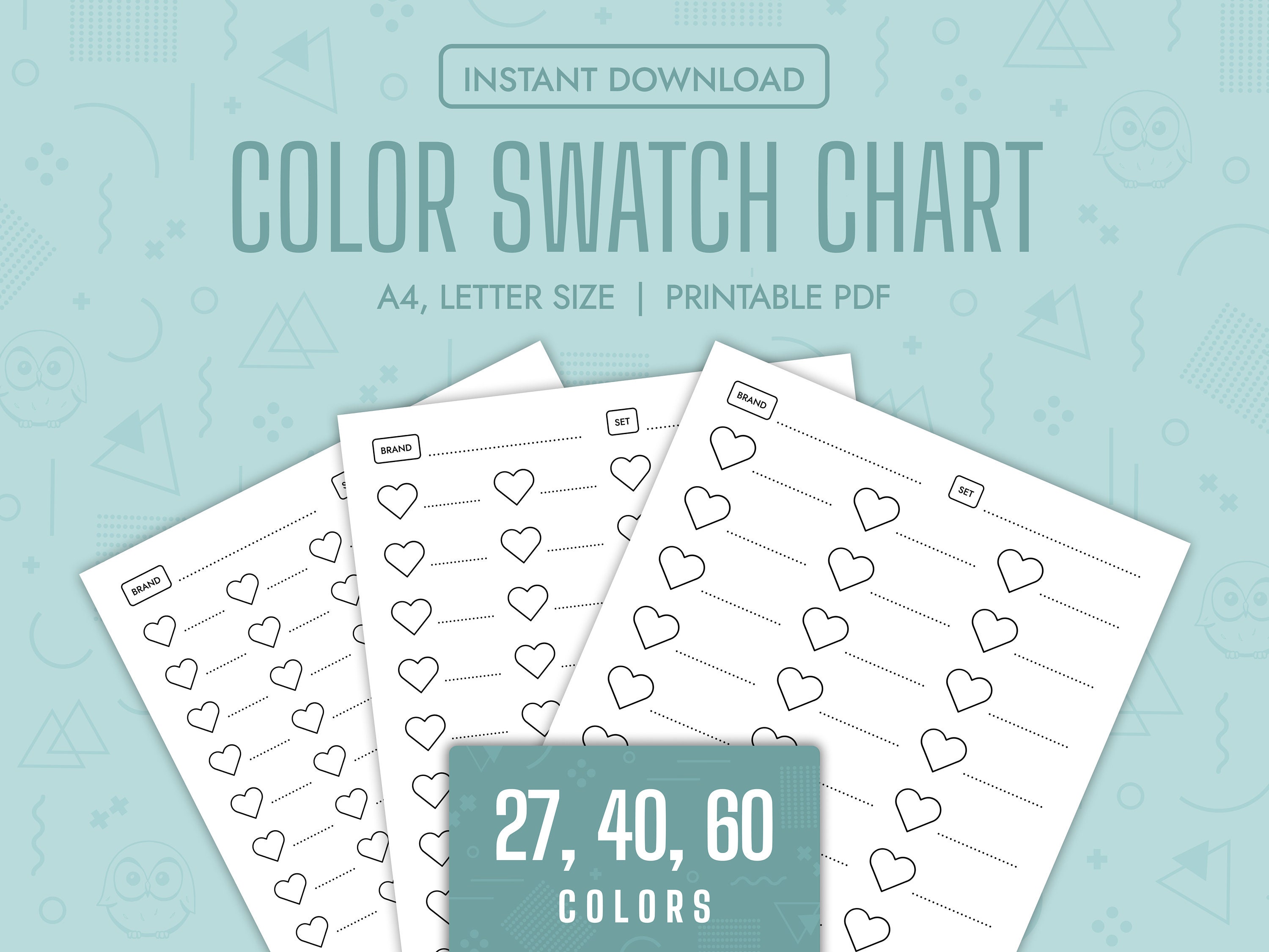 Color Swatch Chart Blank Color Chart Printable Color Swatch Template ...