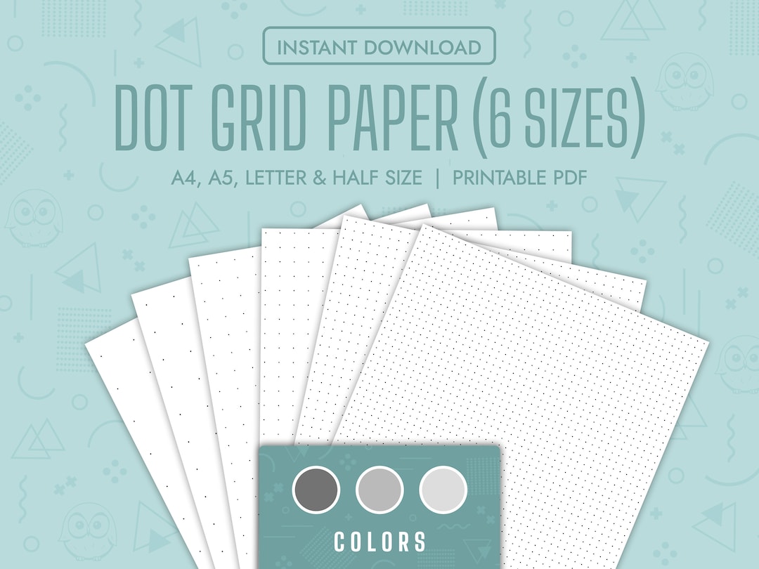 Dot Grid Paper Bundle Printable Bullet Journal Paper Dotted Planner ...