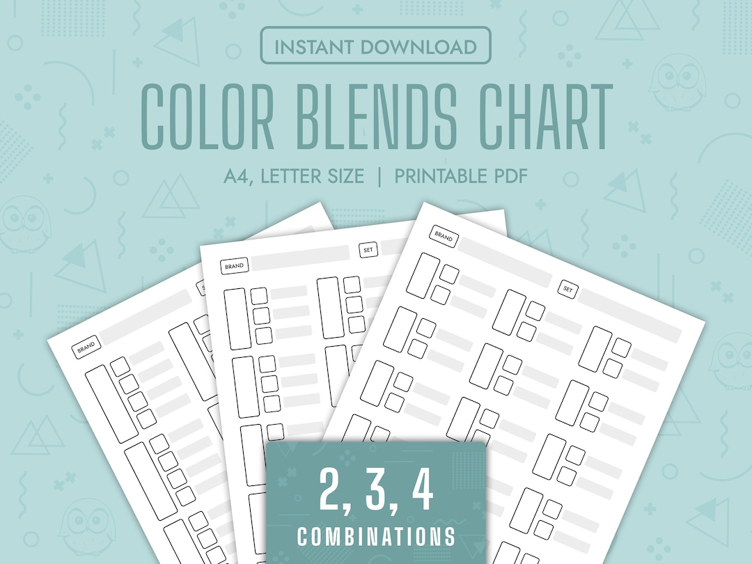 Color Blends Chart Color Combinations Chart Printable Color Blend ...