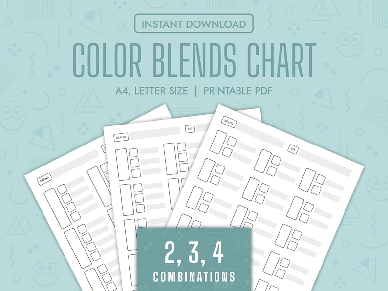 Color Blends Chart Color Combinations Chart Printable Color Blend ...