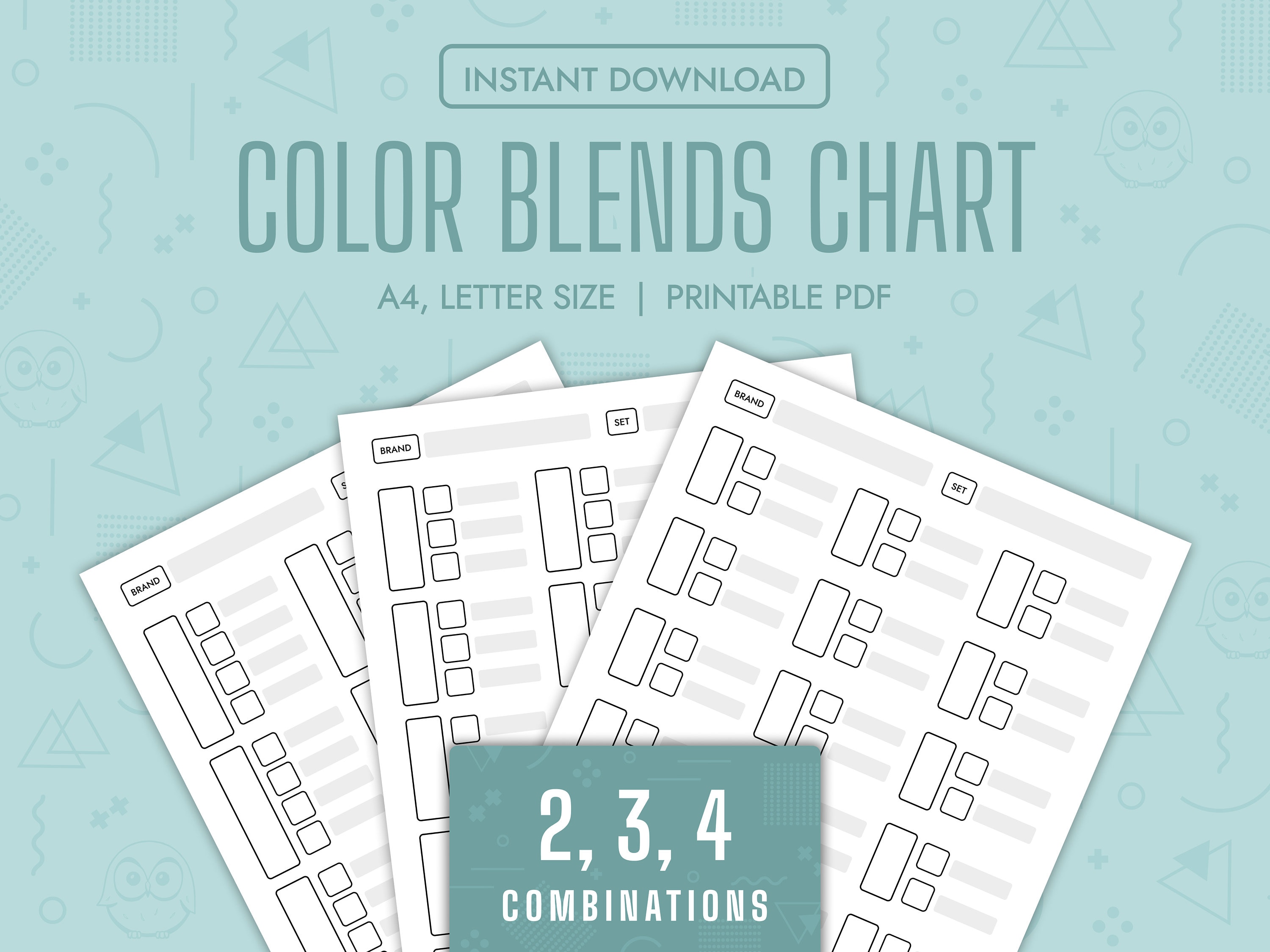 Color Blends Chart Color Combinations Chart Printable Color Blend ...