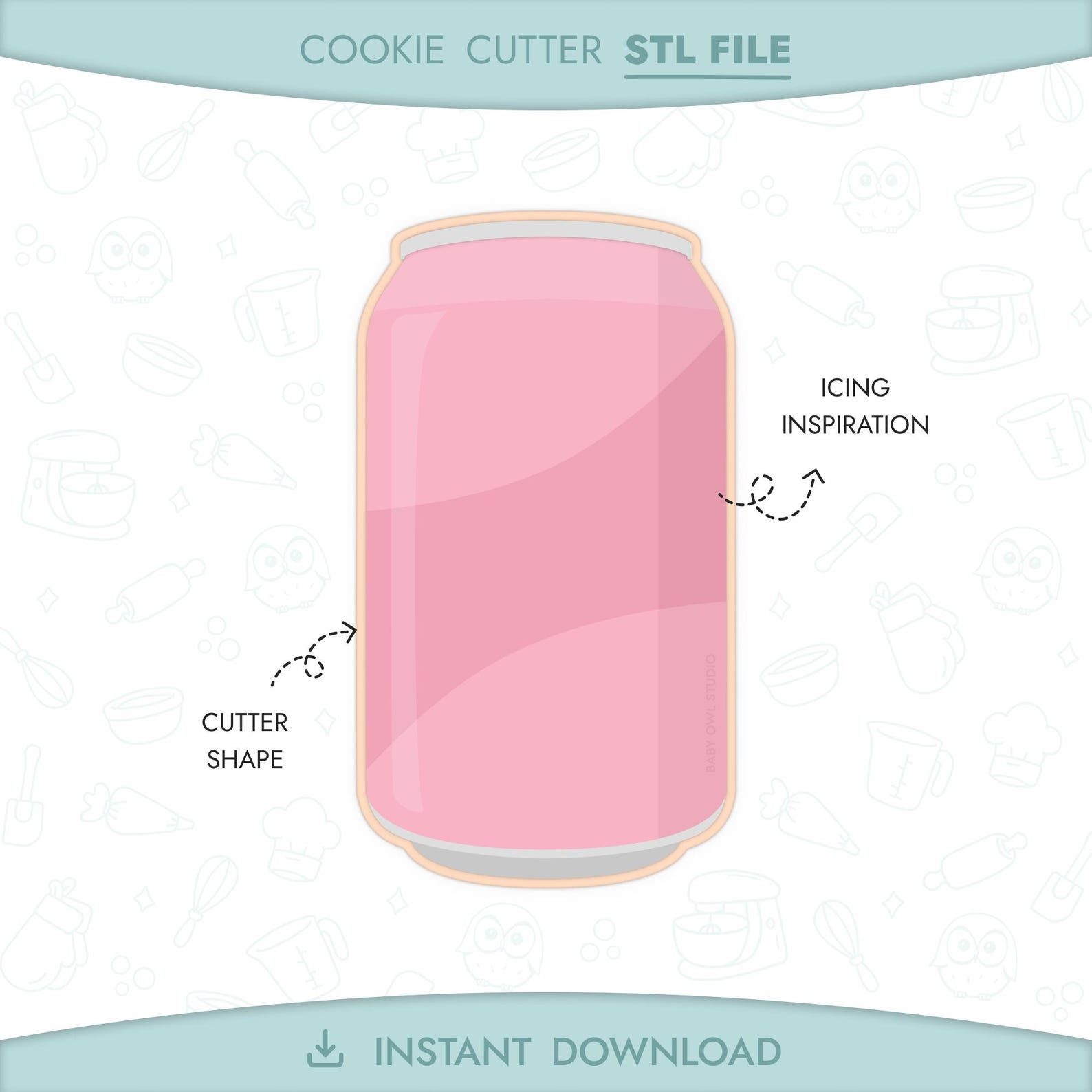 Soda Pop Cookie Cutter STL File 3D Printable Soda Can Cookie Cutter ...