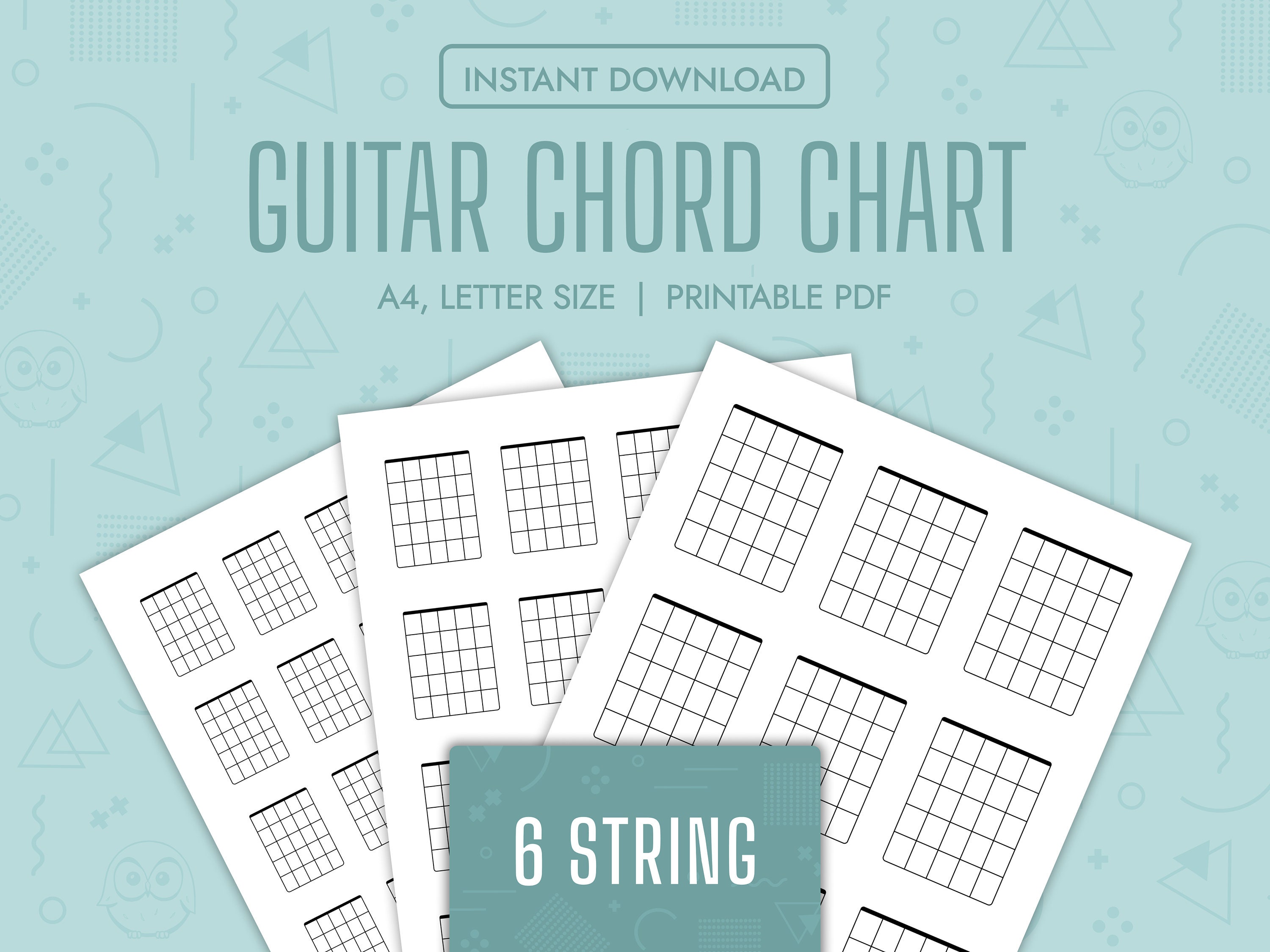 Guitar Chord Chart Blank 6 String Guitar Chord Chart Printable Guitar ...