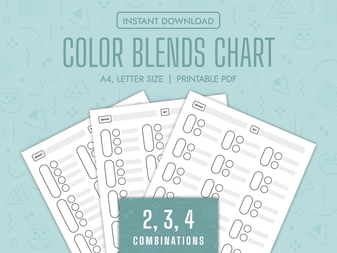 Color Blends Chart Color Combinations Chart Printable Color Blend ...