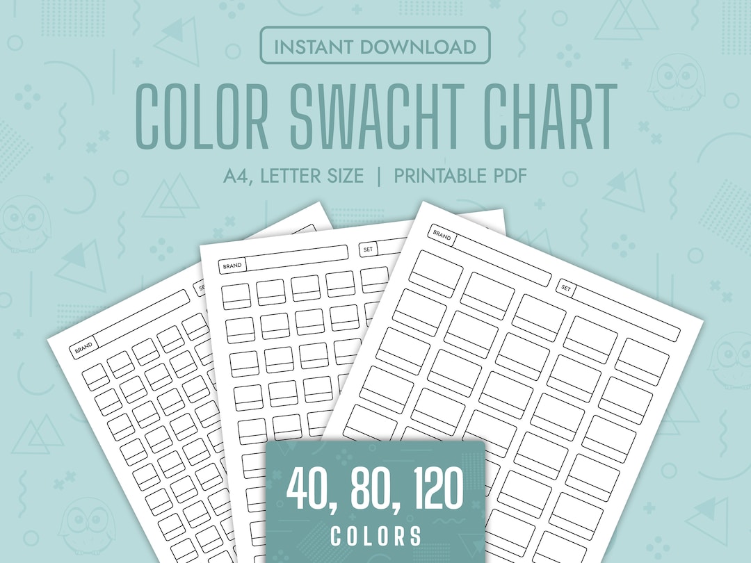 Color Swatch Chart Blank Color Chart Printable Color Swatch Template ...