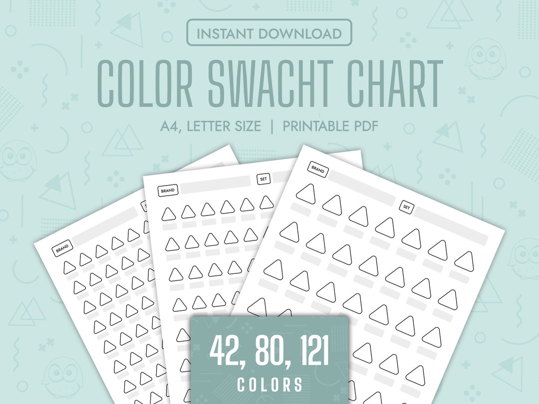 Color Swatch Chart Blank Color Chart Printable Color Swatch - Etsy