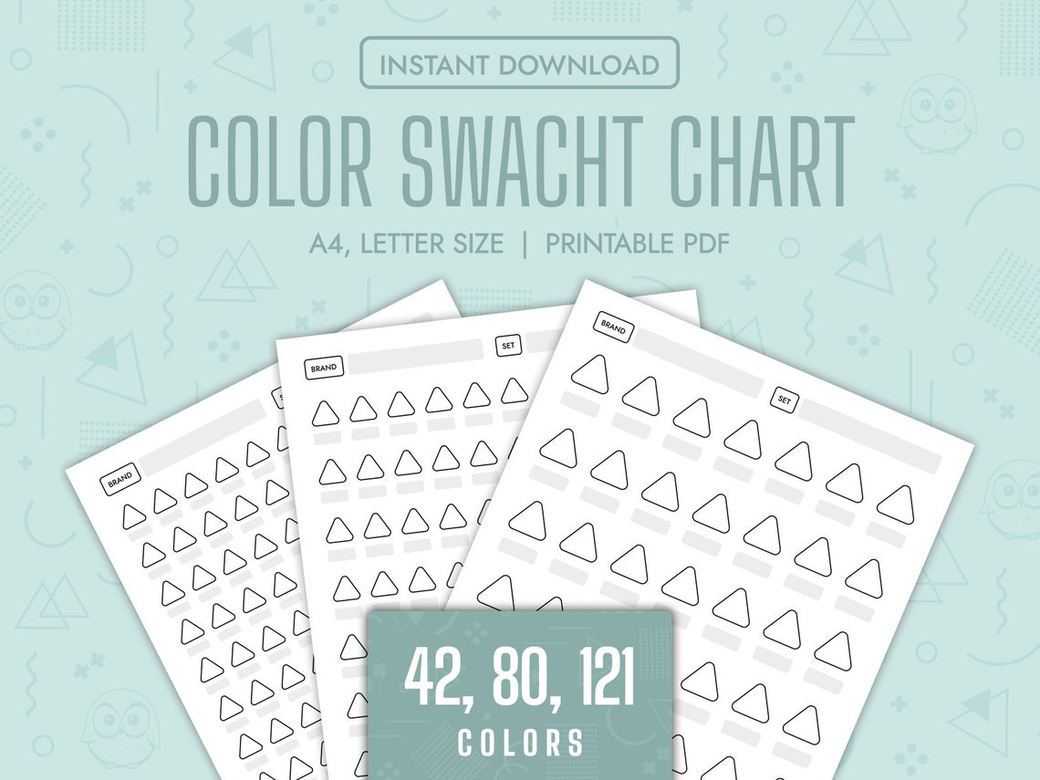 Color Swatch Chart Blank Color Chart Printable Color Swatch - Etsy