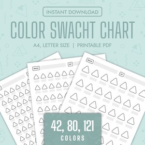 Color Swatch Chart Blank Color Chart Printable Color Swatch - Etsy