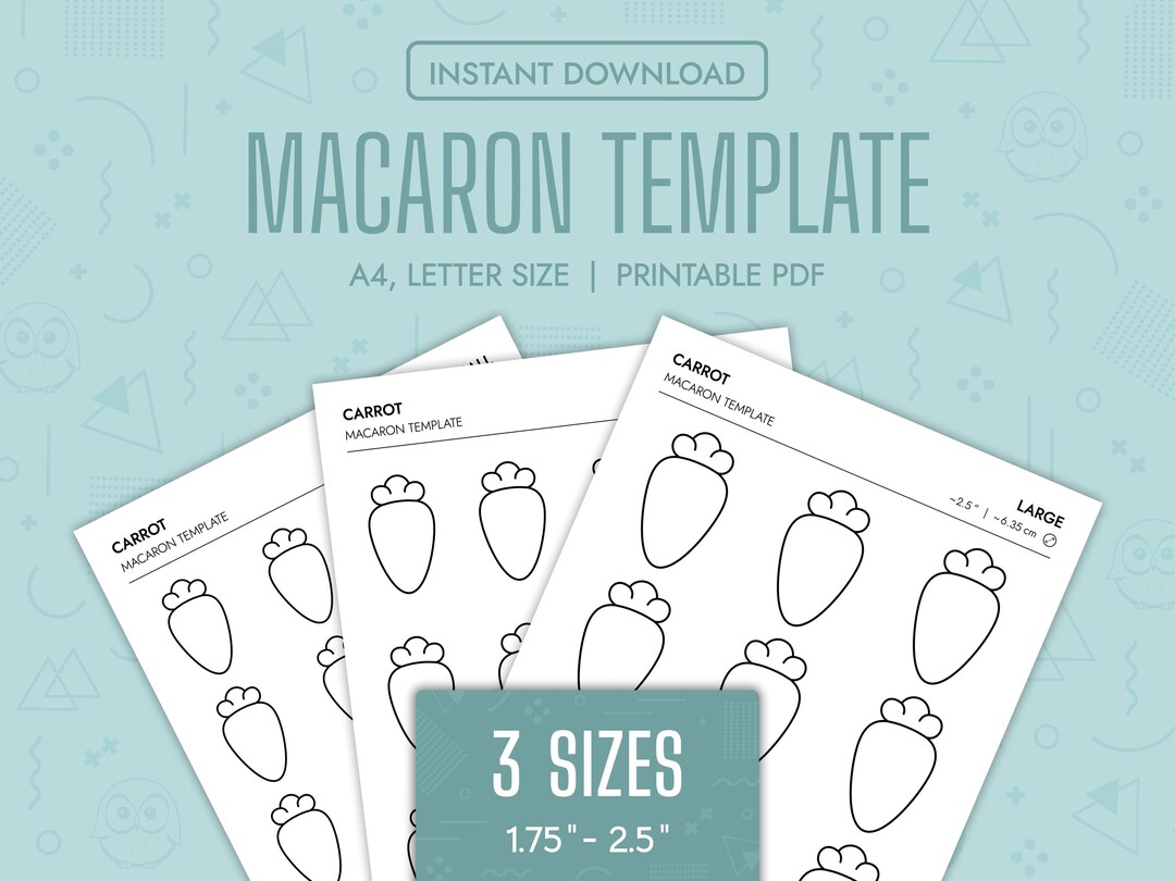 Carrot Macaron Templates Printable Carrot Macaron Templates Bundle ...