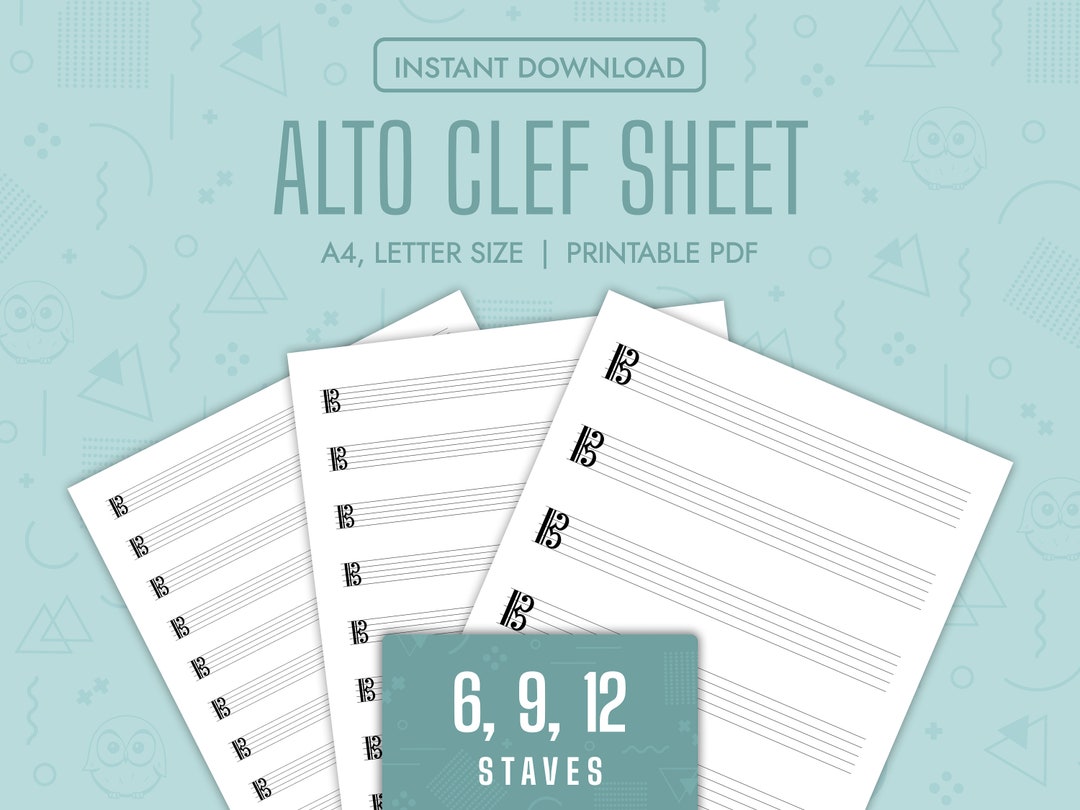 Alto Clef Sheet Blank Music Sheet Printable Alto Clef Sheet Template ...