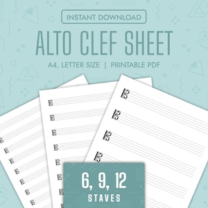 Alto Clef Sheet Blank Music Sheet Printable Alto Clef Sheet Template ...