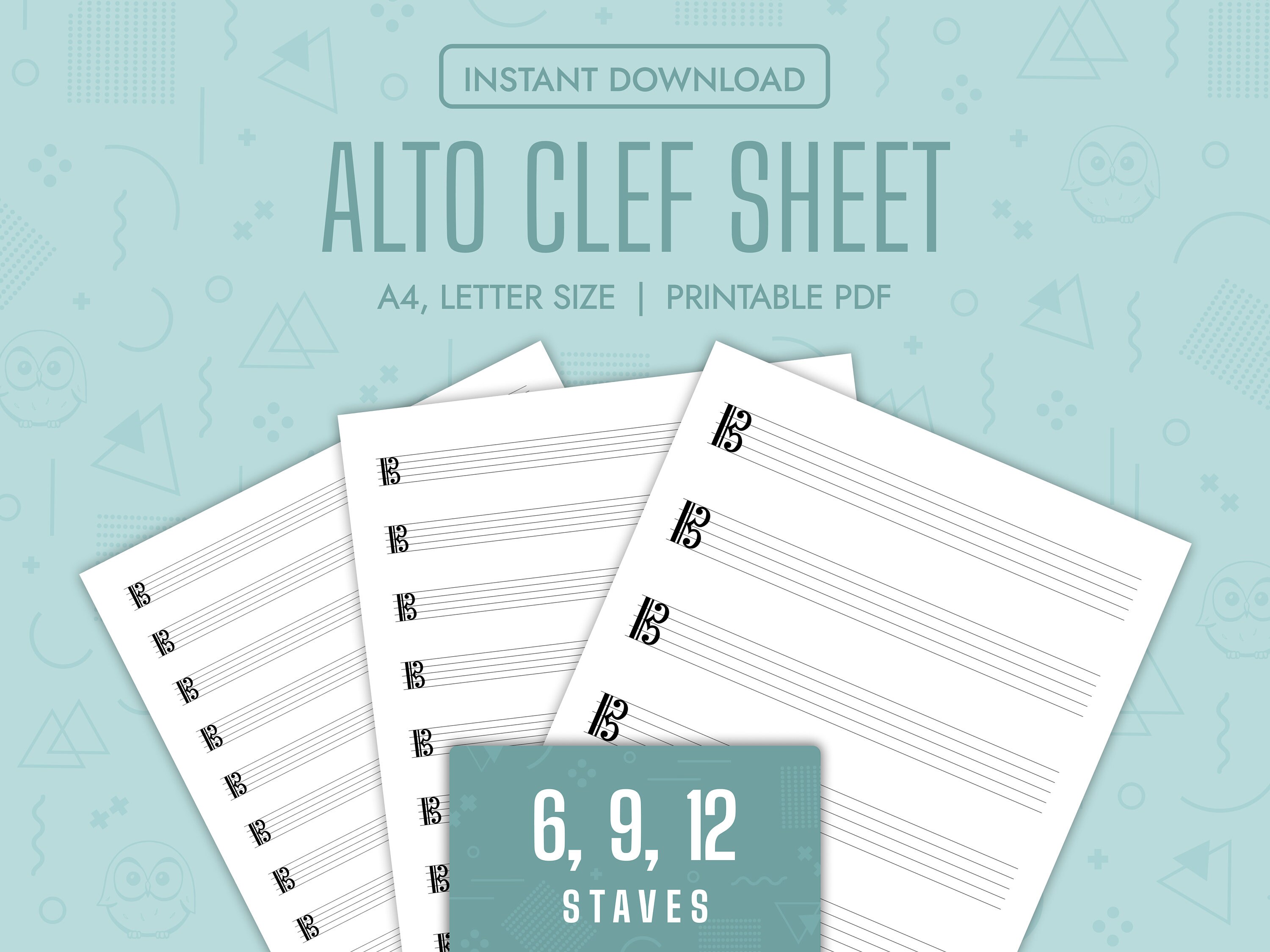 Alto Clef Sheet Blank Music Sheet Printable Alto Clef Sheet Template ...