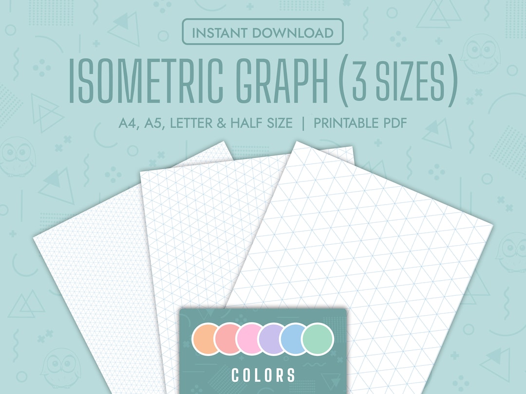Isometric Graph Paper Bundle Printable Isometric Grid Paper Templates ...
