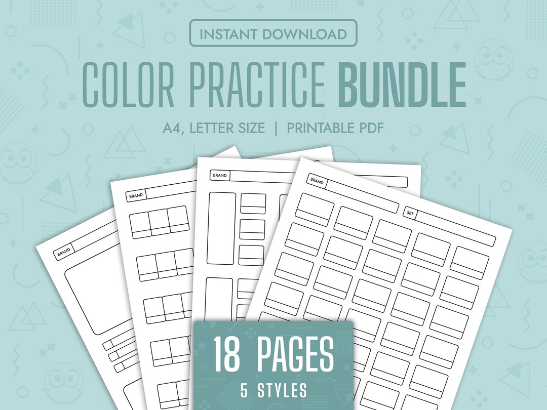 Coloring Practice Worksheets Color Swatch Chart Blank Color Palette ...