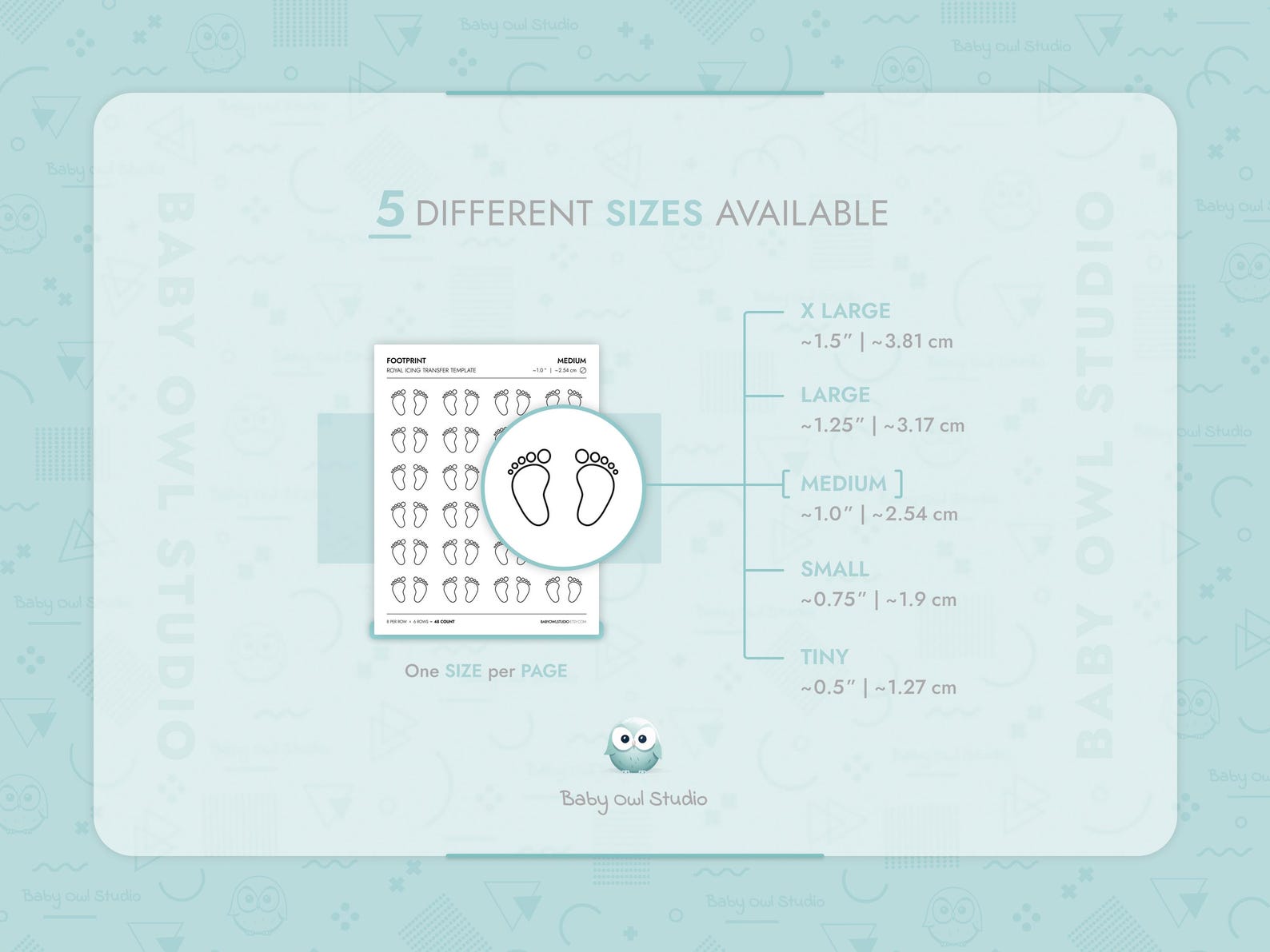 Footprint Royal Icing Transfer Sheets Printable Baby Shower Royal Icing ...