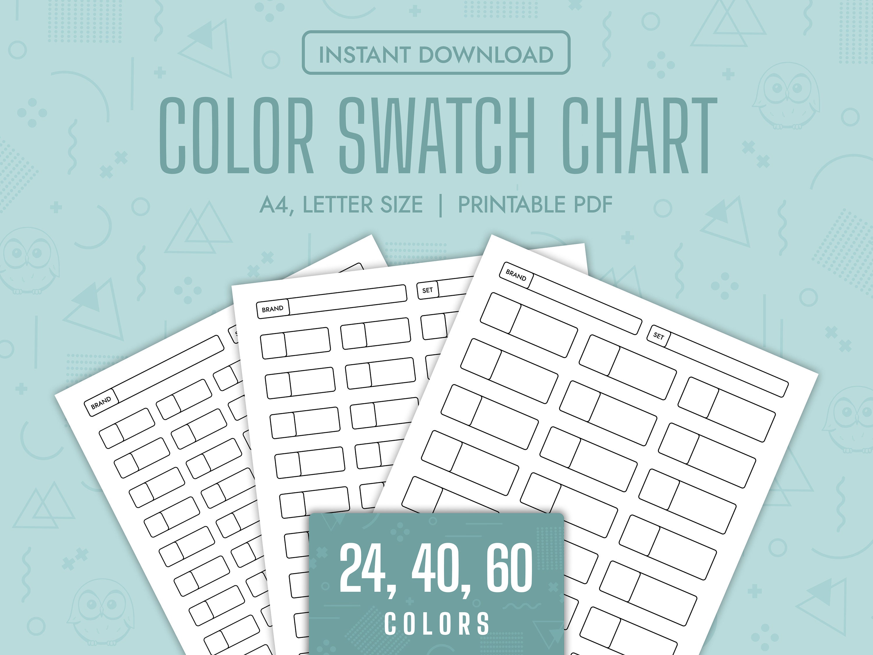 Color Swatch Chart Blank Color Chart Printable Color Swatch Template ...