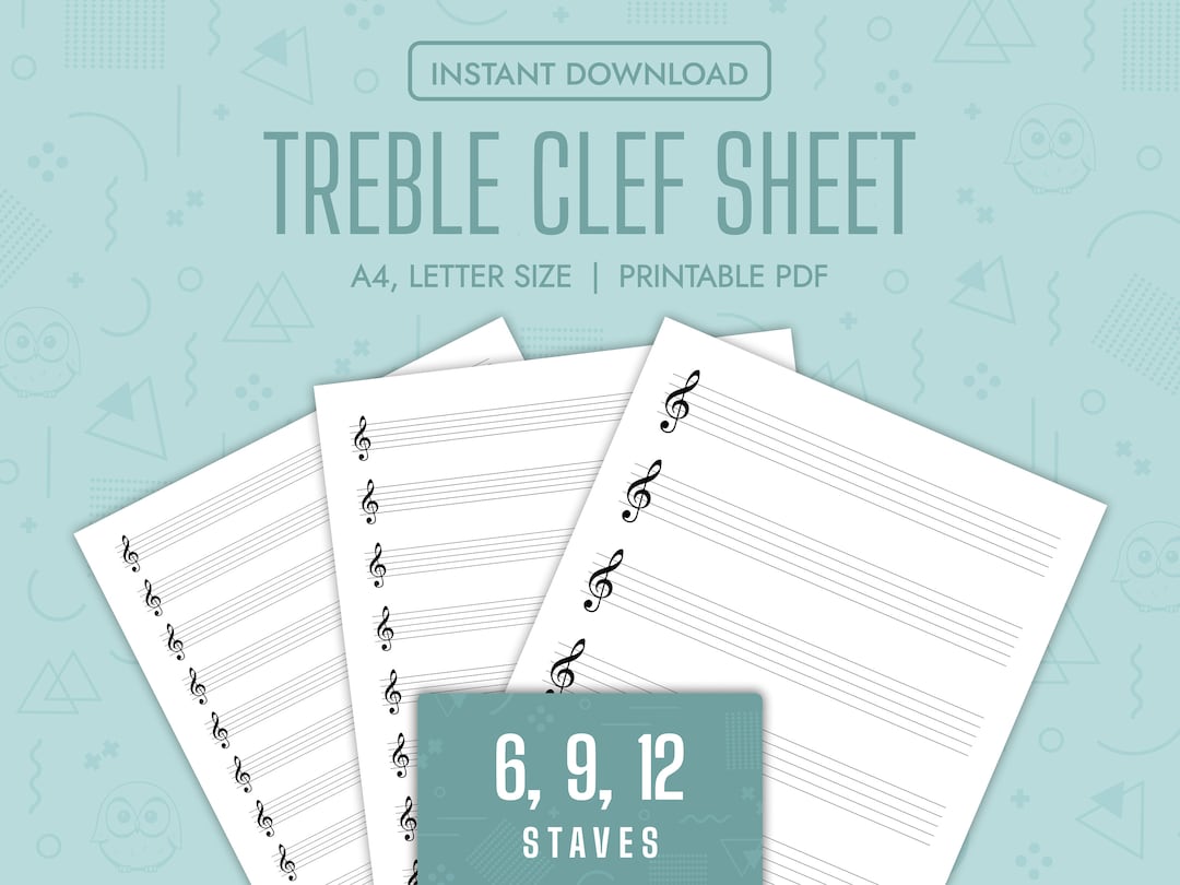Treble Clef Sheet Blank Music Sheet Printable Treble Clef Sheet ...