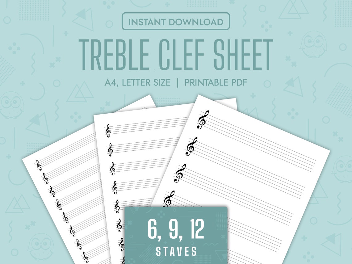 Treble Clef Sheet Blank Music Sheet Printable Treble Clef Sheet ...