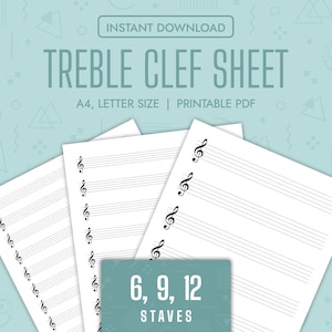 Treble Clef Sheet Blank Music Sheet Printable Treble Clef Sheet ...